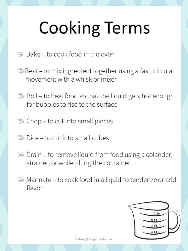 Kids In The Kitchen Measuring And Cooking Terms Forgetful Momma Kids In The Kitchen Measuring And Cooking Terms Forgetful Momma